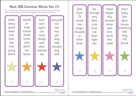 High Frequency Words | Activity Village