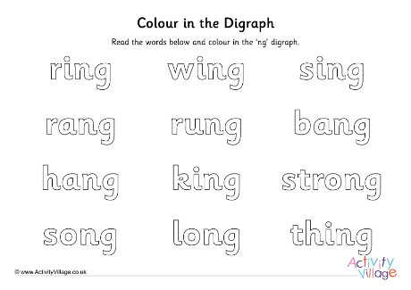 Ng Digraph Colour In | Activity Village