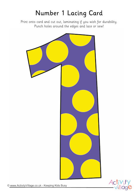 Number Lacing Cards | Activity Village