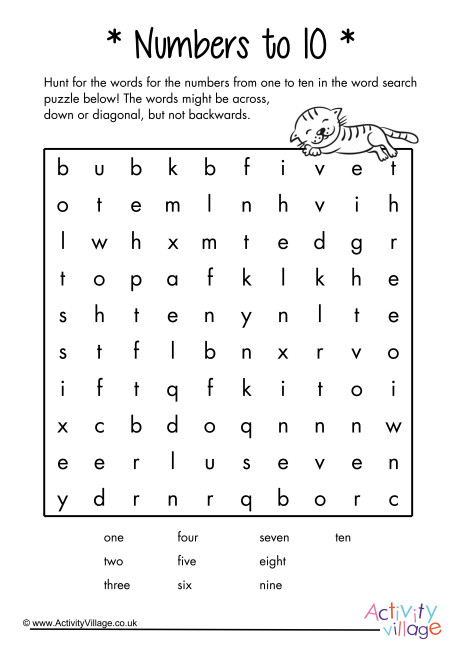More Number Word Resources | Activity Village
