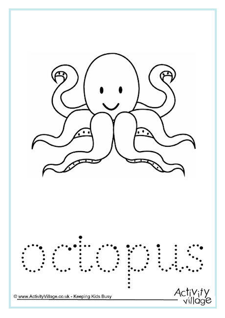 Octopus Word Tracing | Activity Village