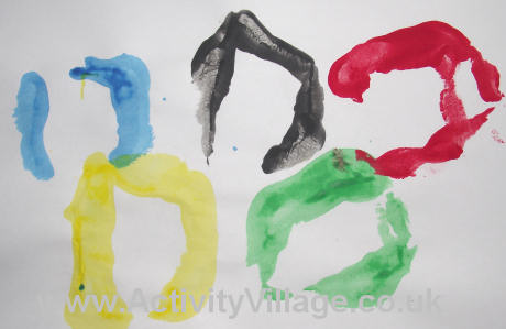 Handprint Olympic Rings - Olympic Crafts for Kids