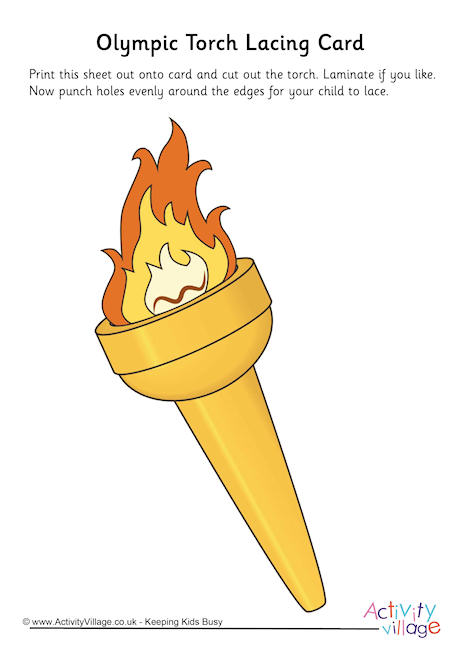 Olympic Torch Lacing Card | Activity Village