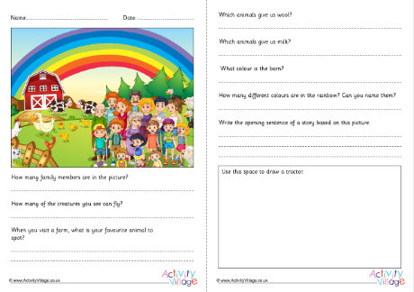 On The Farm Picture Comprehension | Activity Village