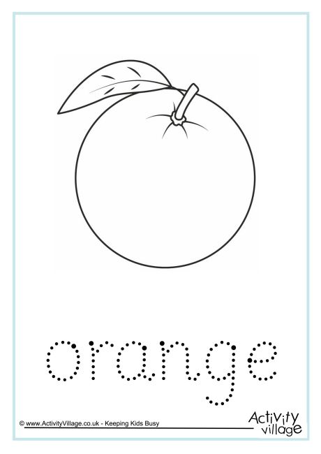 Orange Word Tracing | Activity Village