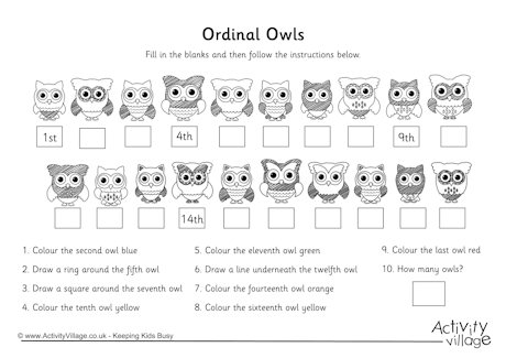Ordinal Number Worksheet Fill In The Blanks Ordinal Numbers Numbers