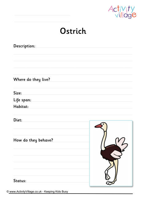 Bird Fact Finding Worksheets | Activity Village