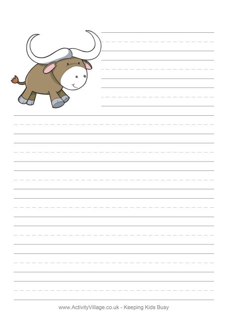 Animal Writing Paper | Activity Village