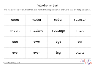 Palindrome Day | Activity Village