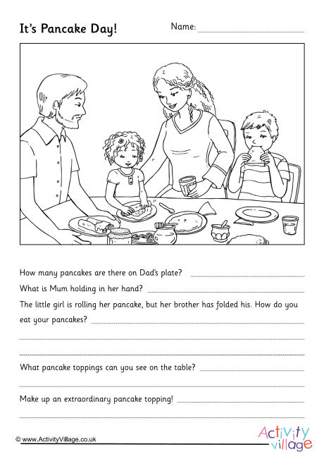 Pancake Day Worksheets | Activity Village