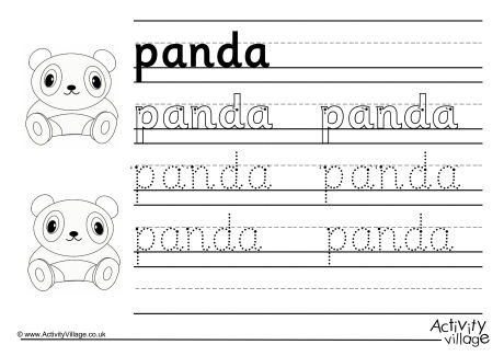 Panda Worksheets | Activity Village