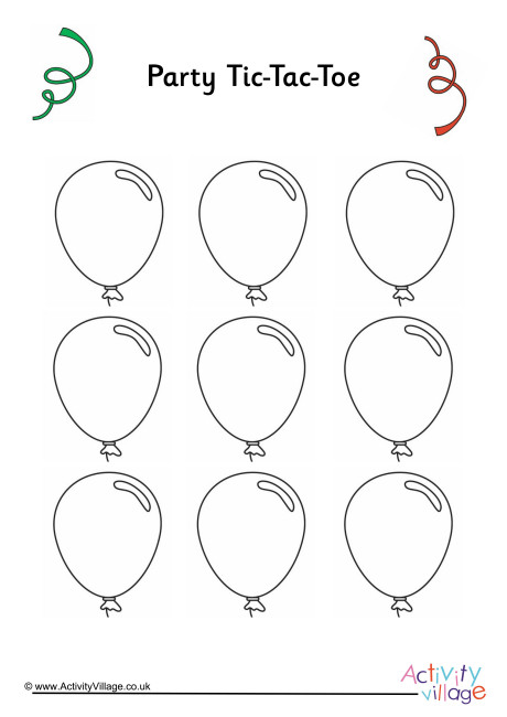 Party Tic-Tac-Toe | Activity Village