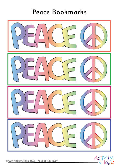 Peace Bookmarks | Activity Village