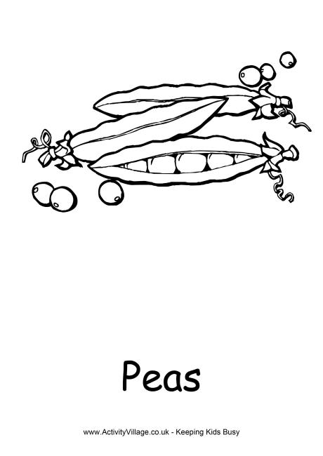 Peas Colouring Page | Activity Village