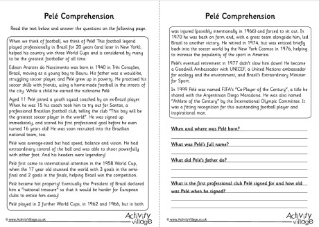 Pele Comprehension | Activity Village