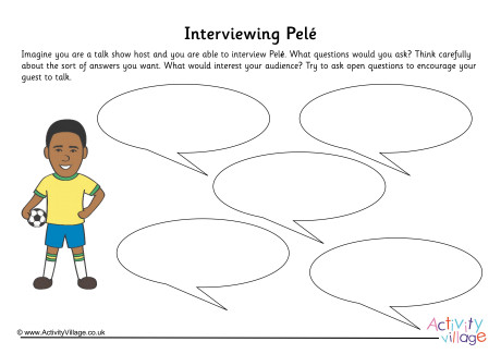 Pele Interview Worksheet | Activity Village