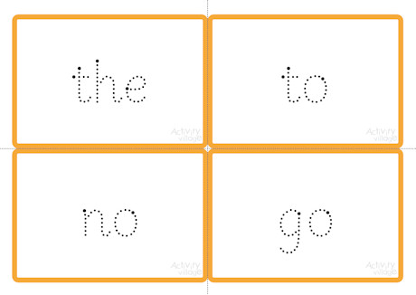 Phase Two Tricky Word Cards - Tracing - Dots | Activity Village