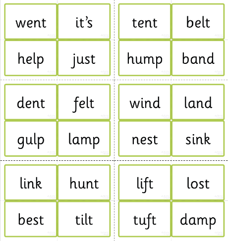 Phase Four Word Cards - CVCC Words Using Sets 1 to 7 Letters | Activity ...