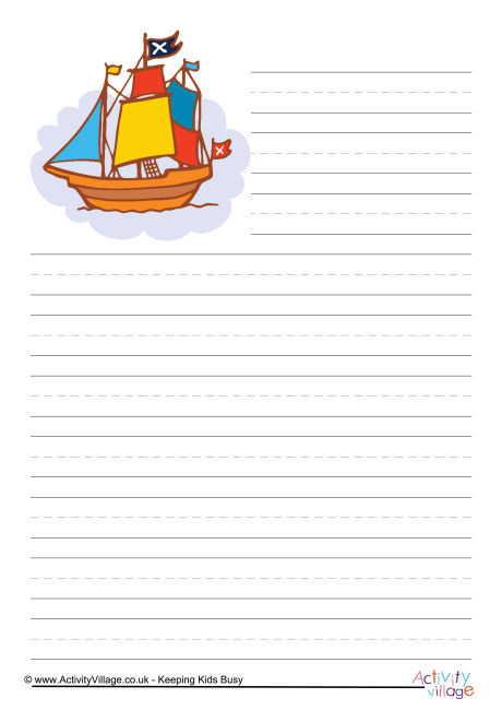 Pirate Writing Paper | Activity Village