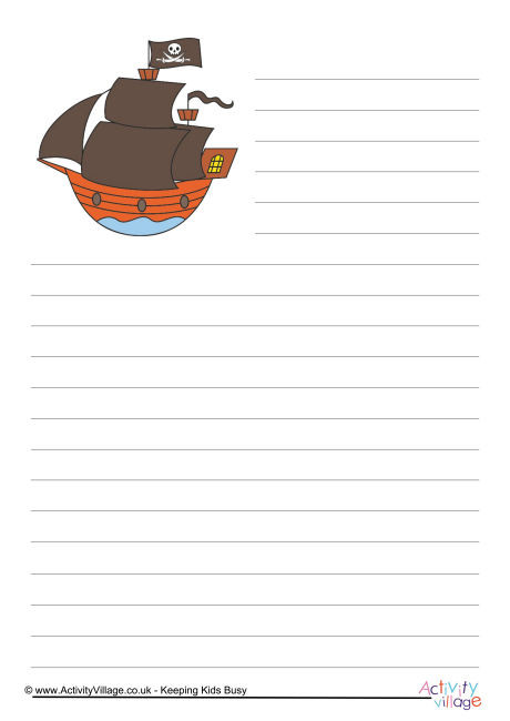 Pirate Writing Paper | Activity Village