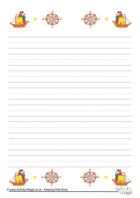 Pirate Writing Paper | Activity Village