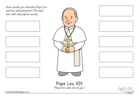 Pope Leo Words Worksheet | Activity Village
