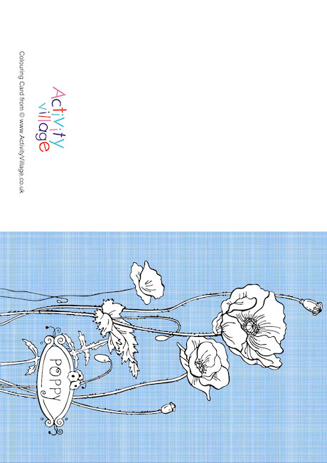 Poppy Colour Pop Colouring Card | Activity Village