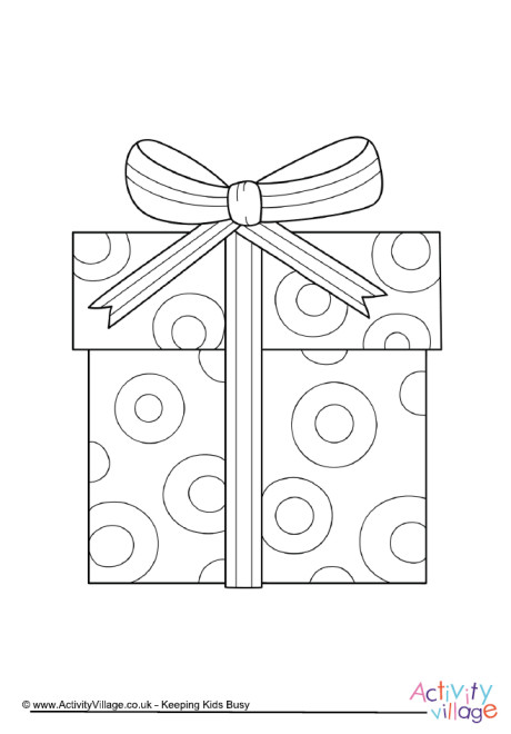 Present Colouring Page | Activity Village