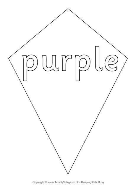 Purple Kite Colouring Page | Activity Village