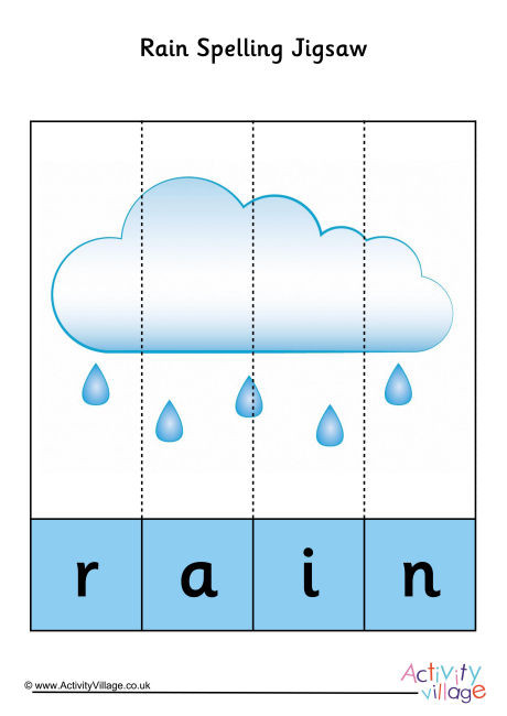 Rain Spelling Jigsaw | Activity Village
