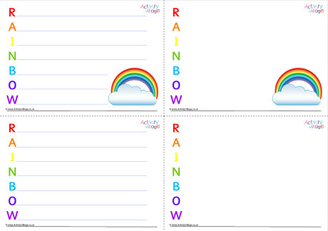Rainbow Acrostic Poem Printable 2 | Activity Village