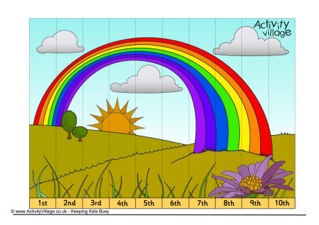 Rainbow Ordinal Numbers Jigsaw | Activity Village