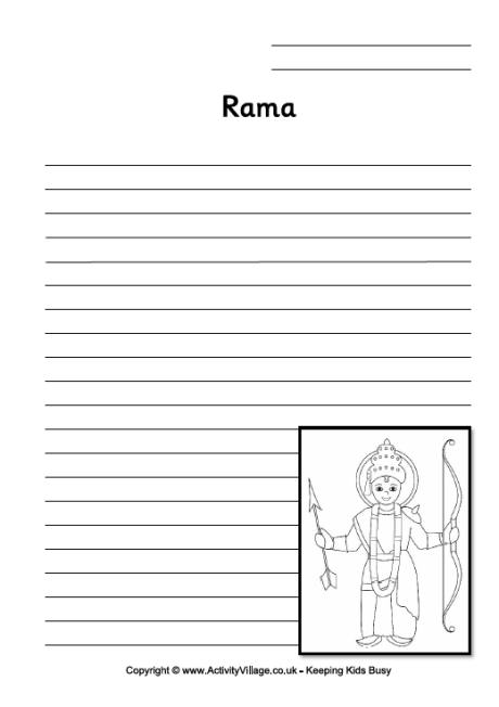 Rama Writing Page | Diwali Printables for Kids