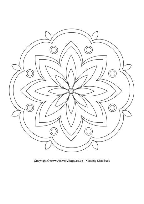 Rangoli Colouring Pages | Activity Village