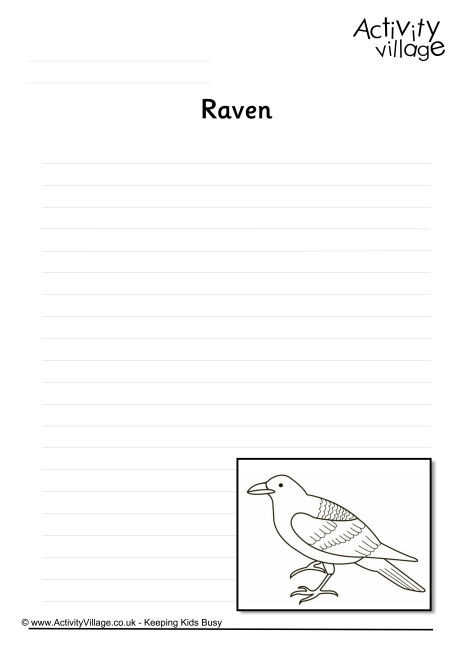 Raven Writing Page | Activity Village