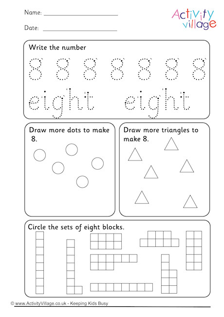 Recognising Numbers Worksheets | Activity Village