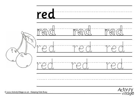 Colour Handwriting Worksheets | Activity Village