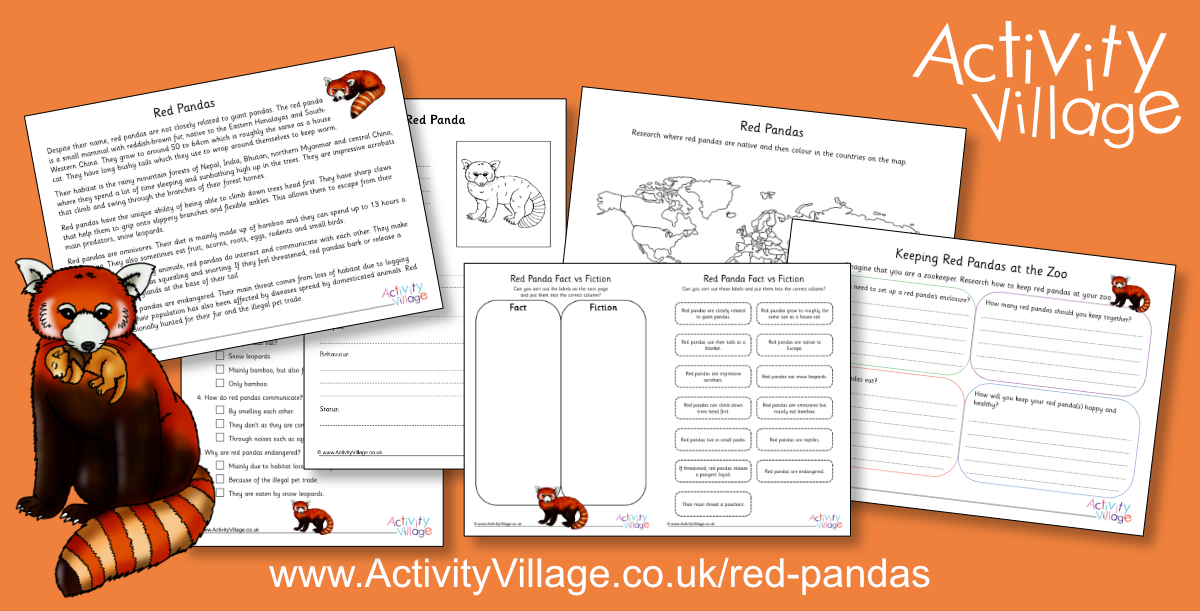 New Red Panda Printables | Activity Village