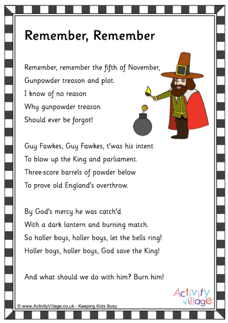 Remember, Remember Poster | Activity Village