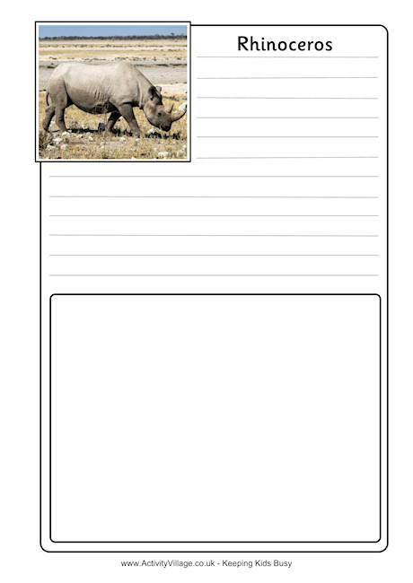 Rhinos – Printable Activities, Colouring, Worksheets & Crafts ...