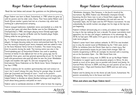 Roger Federer | Activity Village