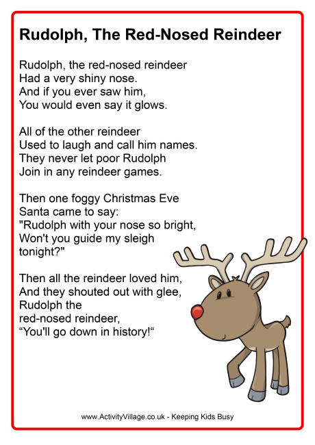 Rudolph Poster | Activity Village