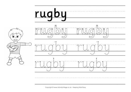 Rugby Worksheets | Activity Village