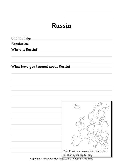 Russia Worksheets | Activity Village