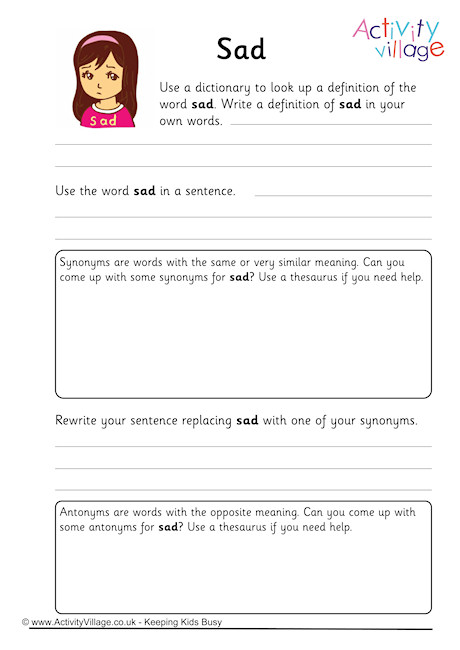 Vocabulary Worksheets | Activity Village