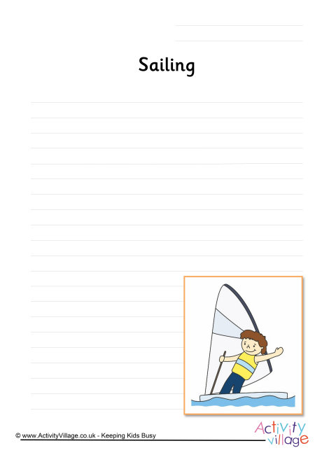 Sailing Writing Page | Activity Village