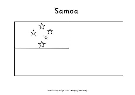 Samoa Flag Colouring Page | Activity Village
