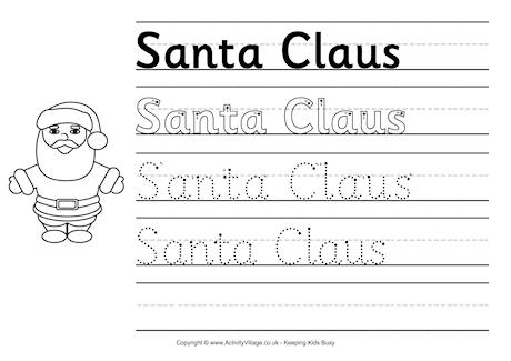 Christmas Handwriting Worksheets | Activity Village