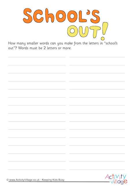 How Many Words Puzzles | Activity Village