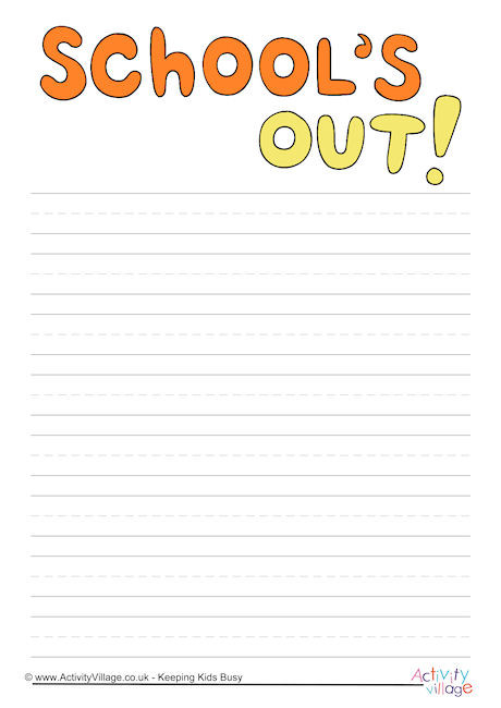 Summer Writing Frames | Activity Village